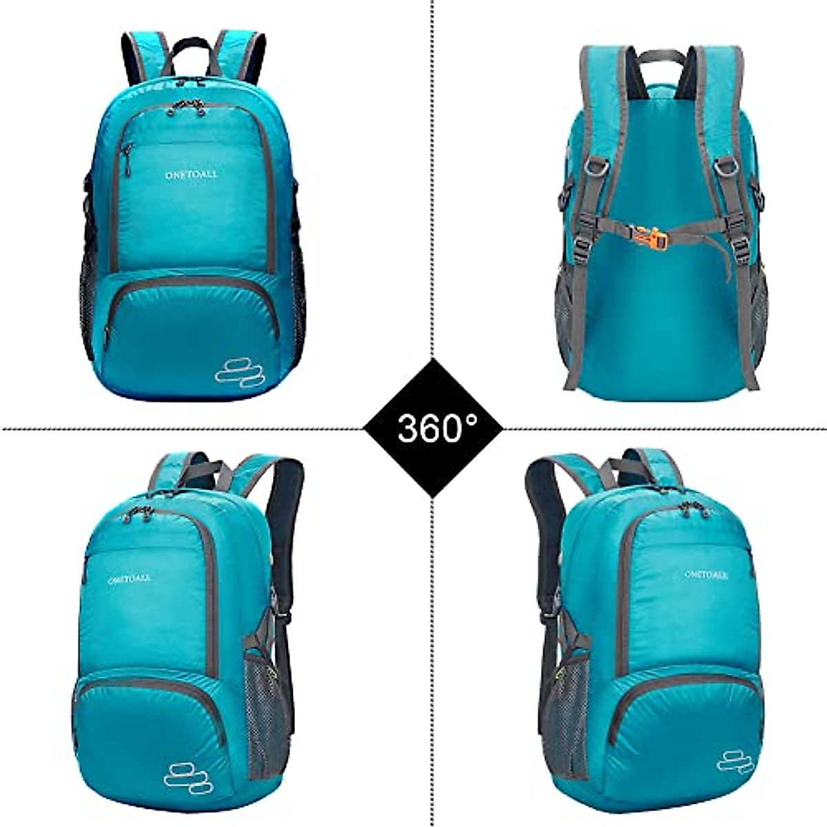 ONETOALL 30L Packable Backpack, Lightweight Hiking Backpacks, Foldable Water Resistant Travel Hiking Camping Daypack Backpack