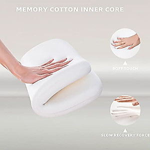 B&DOG XSIN Car Seat Cushion Comfort Memory Foam， Sciatica Pain Relief，Improve Driving View Suitable，for Car Driver Seat Office Chair Home Use Seat Cushion（Pink）