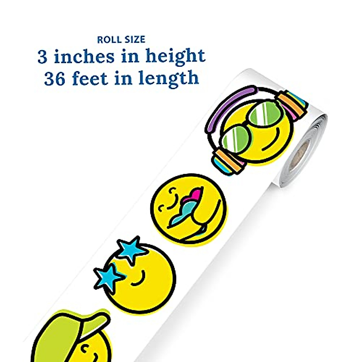 Carson Dellosa Kind Vibes 36 Ft Straight Emoji Bulletin Board Borders, Classroom Borders for Bulletin Board, White Board, Cork Board, Locker, and Classroom Décor, Bulletin Board Trim