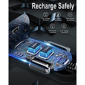 iPhone Car Charger,32W Car Charger iPhone [Apple MFi C94 Certified] Fast Charging Adapter with 6.5ft Coiled Lightning Cable for Apple iPhone 14/13/12/11/Xs/XS Max/XR/X/8/7/6s/6 Plus,iPad & More