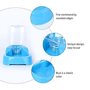 Mipcase Dog Water Feeder, Dog Water Dispenser Large, Automatic Pet Food Water Dispenser Plastic Food Feeding Bowls for Dogs Cats (Blue)