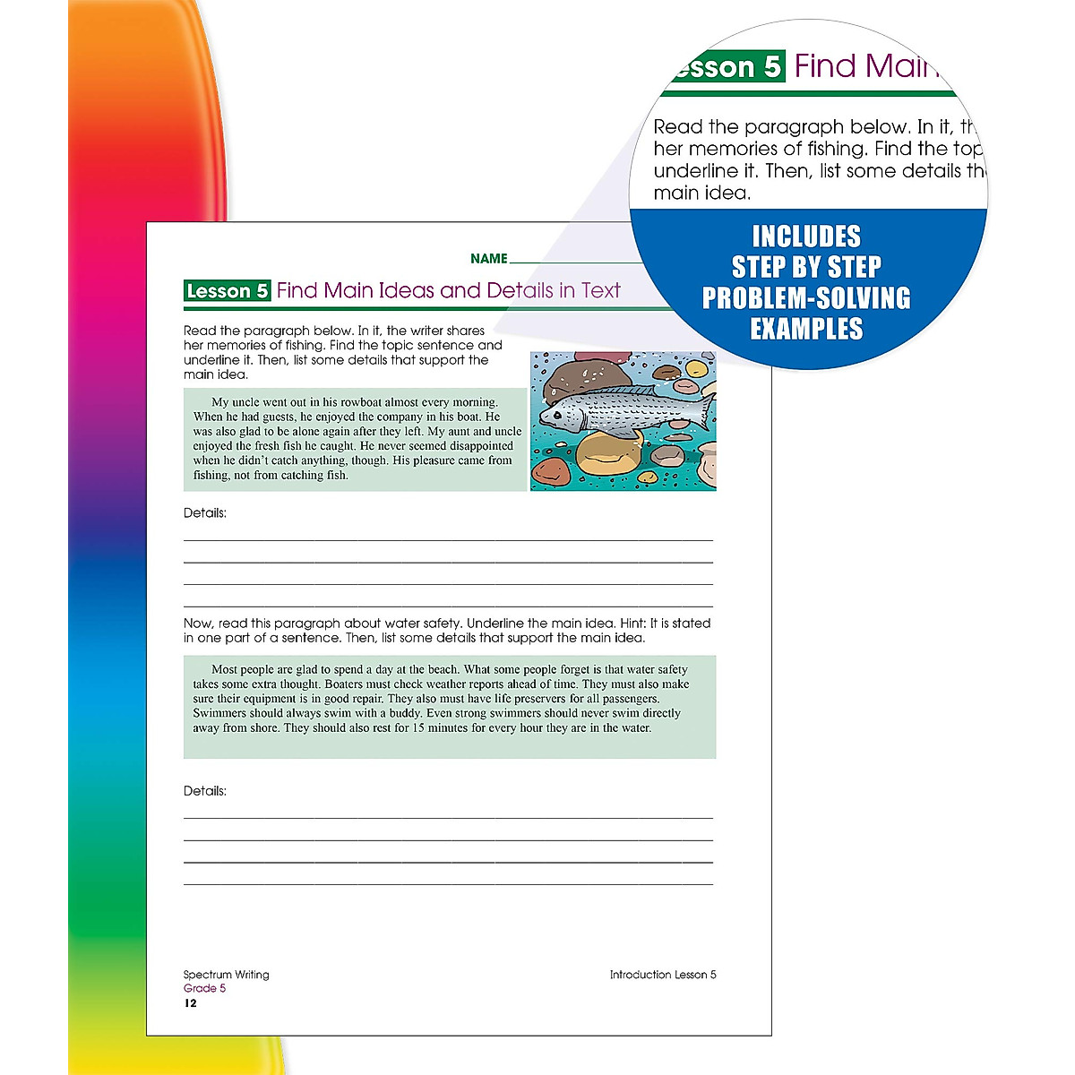 Spectrum 5th Grade Writing Workbooks, Ages 10 to 11, Grade 5 Writing, Informative, Persuasive, News Report, Article, and Story Writing Prompts, Writing Practice for Kids - 136 Pages