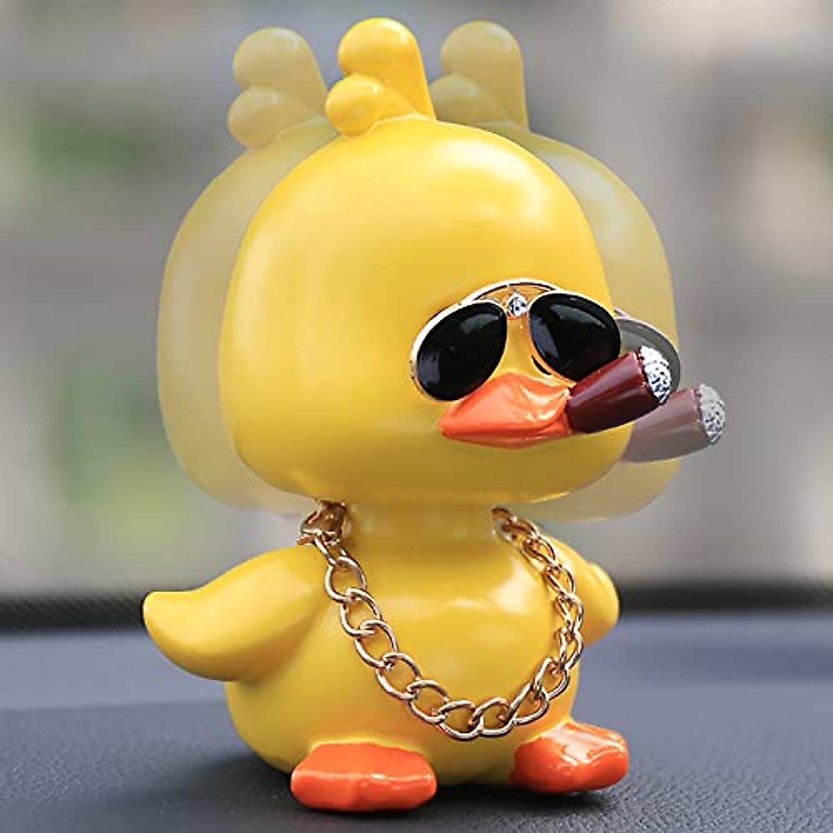 wonuu Shaking Head Duck Car Dashboard Decorations Cute Yellow Ducks Doll for Car Interior Ornament Accessories, Cool Duck