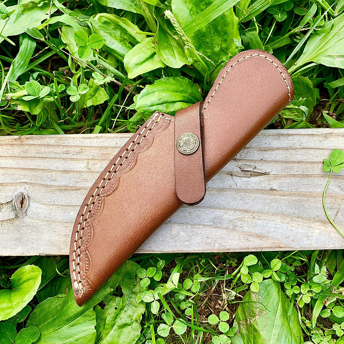 FVLFIL 8" long custom handmade leather sheath fits up to 4"-4.5" cutting blade knife