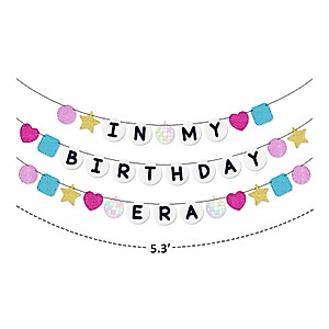 Pre-strung Friendship Bracelet Birthday Banner In My Birthday Era Banner for Singer Birthday Party Decorations