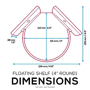 BRAINWAVZ 4” Small Floating Shelf, Adhesive & Screw in, for Bluetooth Speakers, Cameras, Plants, Toys, Books & More, Easy to Install Shelves Wall Mount (White)