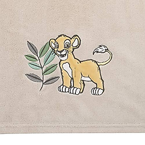 Disney Lion King Leader of The Pack Grey, Sage, and Yellow Super Soft Baby Blanket with Simba Applique