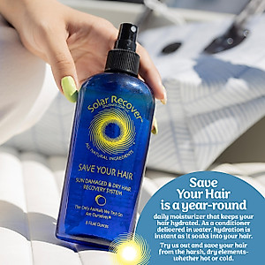 Solar Recover All Natural Hair Leave-In Conditioner and Detangler Spray (2 pack) - Hydrating and Moisturizing for Sun Damaged Hair - Lavender Scent