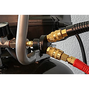 INTERTOOL 2-Way Round Air Splitter Manifold, 1/4-inch Female NPT, With Quick Coupler Connectors, V-Type PT08-1852