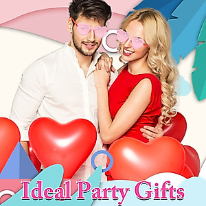 60 Pairs Heart Sunglasses Pink Heart Shaped Rimless Sunglasses Transparent Heart Frameless Glasses Candy Color Heart Sunglasses for Party Favor Cosplay