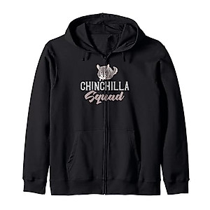 Chinchilla Animals Funny Pet Cute Rodent Cage Wheel Zip Hoodie