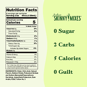 Jordan's Skinny Mixes Sugar Free Margarita Mix, Flavored Cocktail Mixer for Drinks, Fresh Lime Drink Flavoring for Cocktails & Mocktails, Low Calorie, Gluten Free, Keto Friendly, 32 Fl Oz, 1 Pack