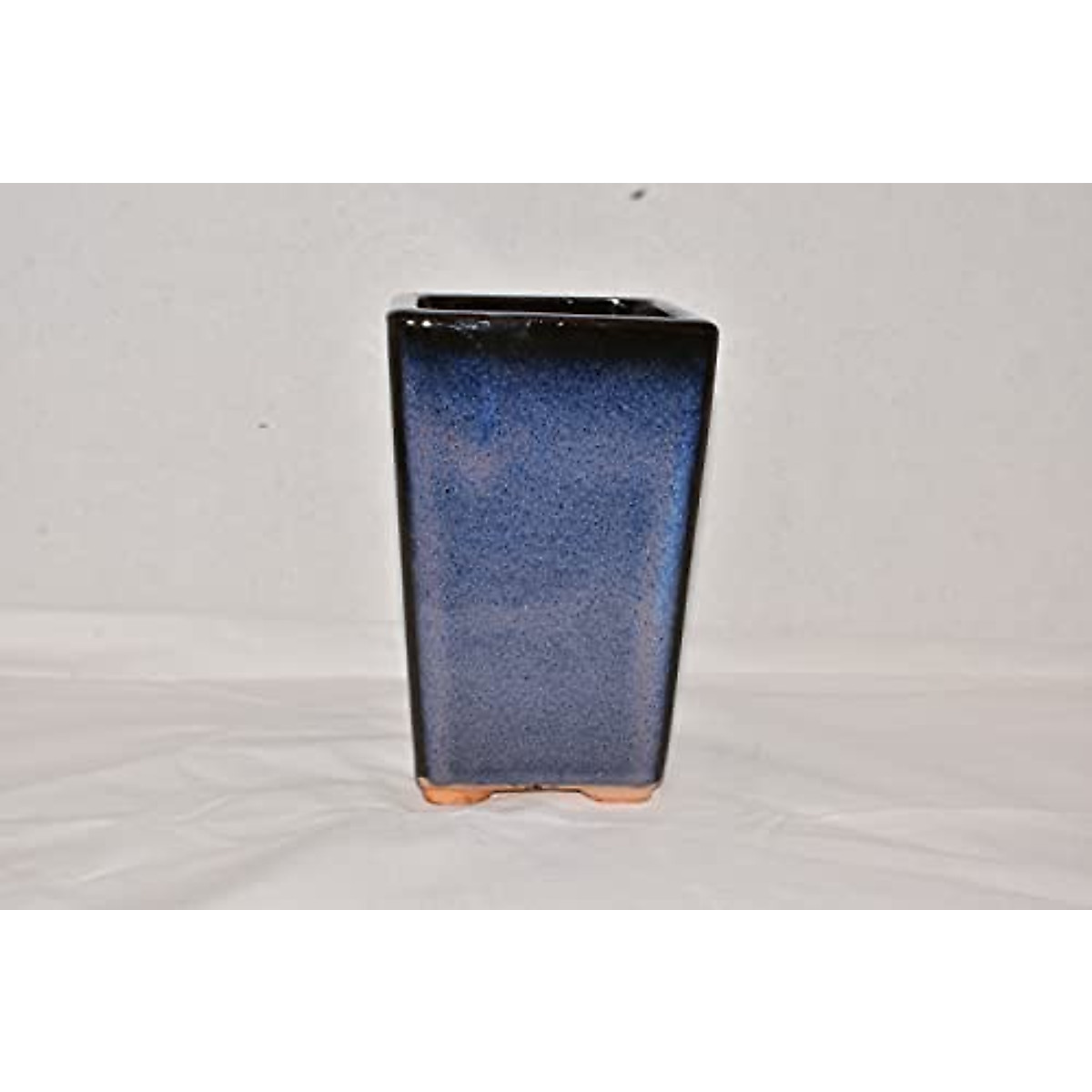 4.5'' Tall Purple & Blues Reactive Glaze Rectangle Shape Bonsai Cactus Planter Plant Pot, Blues & Purples