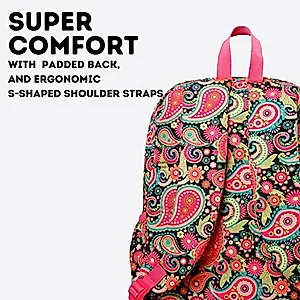J World New York Unisex Kid's Oz School Backpack for Girls Boys. Cute Bookbag, Classic Paisley, One Size