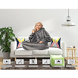 Birity® Wearable Blanket Hoodie Newest,Oversized Hoodie Blanket in Sherpa Warm Plush Fleece,Fashion Super Soft Heart Large Pocket Hooded Sweatshirt,One Size Fits All Men,Women,Teens,Adults,Seniors.