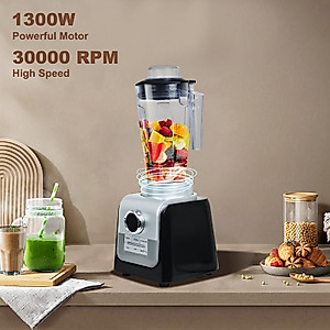 bathivy 1300W Professional Countertop Blender, 72 oz Pitcher Blender for Smoothies, 6 Program Food Processing Blender, 30000 RPM Home Commercial Blender for Ice Crushing, Frozen Drinks, Puree, Soymilk