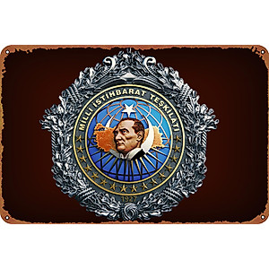 National Intelligence Organization (Türkiye Millî İstihbarat Teşkilatı) 3D Tablo Poster Sign Metal Tin Sign Wall Art Decor - Retro Sign for Home Decor Gifts - 8x12 Inch