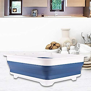 STRAW New Foldable Dish Rack Kitchen Storage Holder Drainer Bowl Tableware Plate Portable Drying Rack Home Shelf Dinnerware Organizer (Color : A)