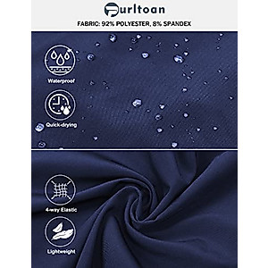 Purltoan Gym Shorts for Men Quick-Dry Workout Hiking Shorts 7 Inch Sports Running Sweat Shorts with Zipper Pockets Navy L