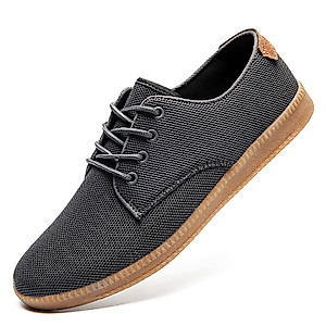 Mens Dress Shoes Sneakers Mesh Oxfords Grey Business Comfort Breathable Loafers Size 11 Casual Minimalist Workout Tennis Flat