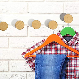 6 Pieces Wooden Coat Hooks Wall Mounted Single Cone Coat Hook Rustic Wall Coat Rack for Living Room Hanging Coats, Hats, Bags