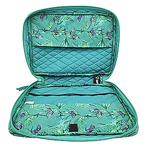 DIWI Quilted Bible Cover Extra Large Sizes 11.25 X 8.25 X 2.75 Inches Good Book Case Teal Color (XL, C1 Butterfly Green)