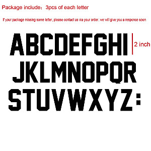 Fanbay 78 Pieces 2 Inch Iron On Letters A to Z Heat Transfer Letters Paper for Sport Jersyes T Shirts Team Name(Black)