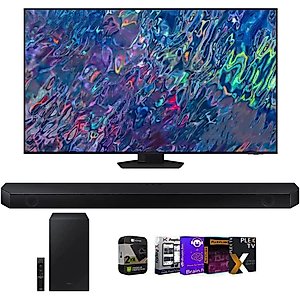 SAMSUNG QN75QN85BA 75" Neo QLED 4K Mini LED Quantum HDR Smart TV Bundle HW-Q600B 3.1.2ch Soundbar, Audio Entertainment Essentials Bundle & 2 YR CPS Enhanced Protection Pack