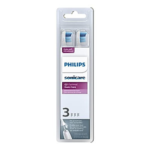 Philips Sonicare Genuine G2 Optimal Gum Care Replacement Toothbrush Heads, 3 Brush Heads, White, HX9033/65