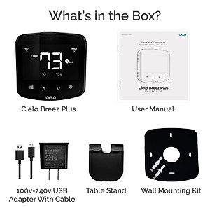 Cielo Breez Plus Smart Air Conditioner Controller | Smart Thermostat for Mini Split, Window & Portable ACs | Alexa, Google, Siri, SmartThings, IFTTT | iOS & Android | Inbuilt Temp & Humidity Sensors