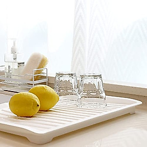 COELO Kitchen Utility Draining Board｜Light Weight, Space Efficient, Dishwashing Water Drainer, Drying Dish Rack Tray for Sink Kitchen Essential Accessory(White)