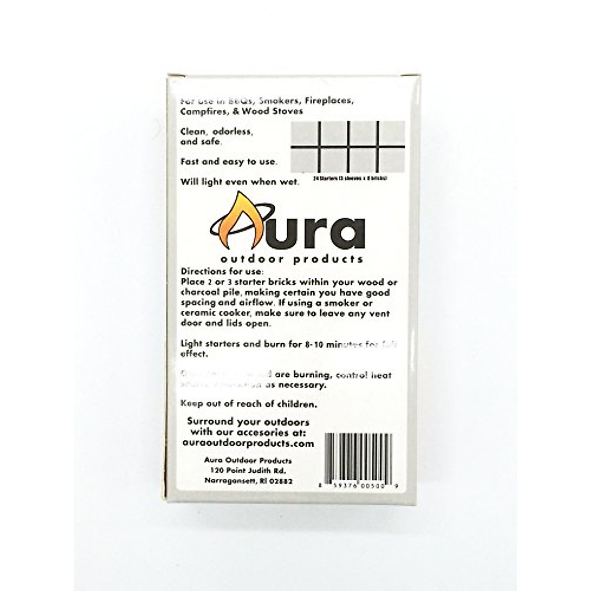 Aura BBQ All Natural Charcoal Barbeque Fire Starters, 24-Count for Big Green Egg, Kamado Joe, Primo Grill, Vision Grill, Weber Kettle, Fireplaces, Camp Fires and More!