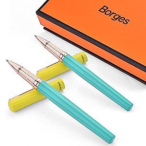 Borges Frosted Ballpoint Pen-stunning Signature pen Business Gift ， Best for Men and Women, Executive Office, Beautiful, Fancy Ballpoint Pen Gift.(2Pcs)