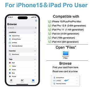 TIANSONG USB C SD Card Reader for iPhone 15/Mac/iPad, 3-Slot USB Type C to CF/SD/TF Card Adapter Supports Compact Flash/Micro SD Card Compatible with MacBook Pro/Air iMac M1 M2 Android Galaxy S22 S23