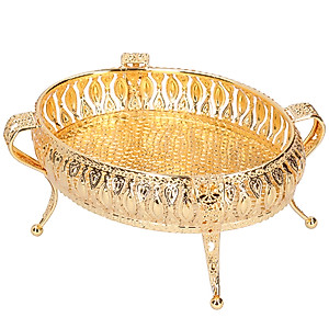 Fruit Tray, Food Dessert Storage Zinc Alloy Tray, Kitchens Food Tray Retro‑Style 8.4x6.4x4.2in for Daily Use Elegant Decorations