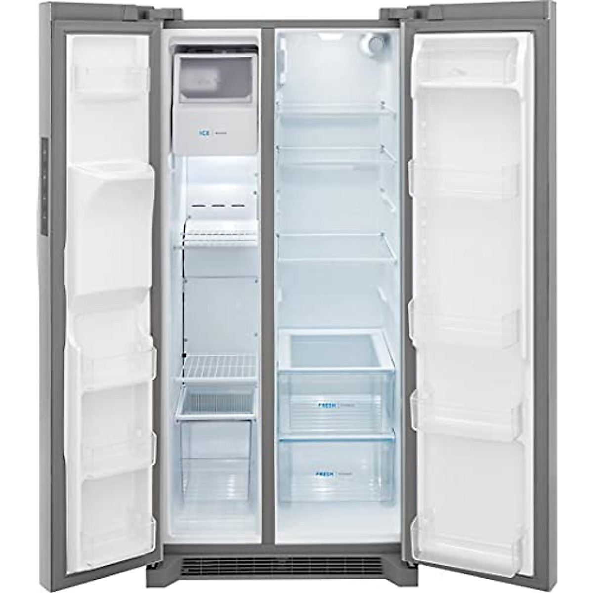 Frigidaire 33" Side-by-Side Refrigerator with 22.2 cu. ft. Total Capacity, Air Filter, LED Interior Lighting, Ice Maker in Stainless Steel