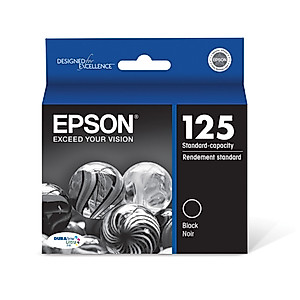 Epson T125 DURABrite Ultra Ink Standard Capacity Black Cartridge (T125120-S) for Select Stylus and Workforce Printers