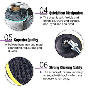 Swpeet 11Pcs Diamond Polishing Pads Kit, 10Pcs 3 Inch Wet/Dry Polishing Kit Polishing pads Kit with 1Pcs 3 Inch Yellow Backer Pad for Granite Marble Stone Glass Quartz Polishing