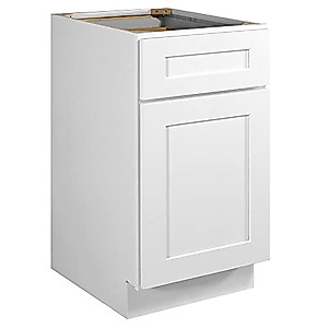 Design House Brookings Unassembled Shaker Base Kitchen Cabinet 18x34.5x24, White, 18