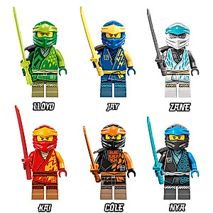 LEGO NINJAGO Core Minifigure Combo Pack - Lloyd, Jay, Kai, Cole, Zane, NYA (with Weapons)