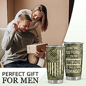 Macorner Gifts for Men - Stainless Steel Tumbler 20oz - Fathers Day & Veteran Gift For Men Dad Grandpa - Christmas Birthday Thank You Gifts For Men Husband Brother Uncle Coworkers Friends Employee