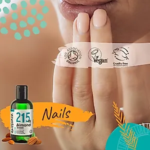 naissance Organic Sweet Almond Oil (no. 215) 4 fl oz - Pure & Natural, Cold Pressed, Vegan, Hexane Free & No GMO - Ideal for Massage, Skincare & Haircare