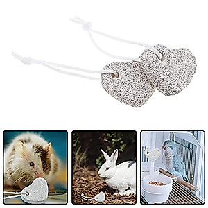 SING F LTD 12pcs Teeth Grinding Mineral Stone Small Animal Teeth Grinding Mineral Stone Chew Toys Hearted-Shape for Guinea Pigs Rabbit Parrot