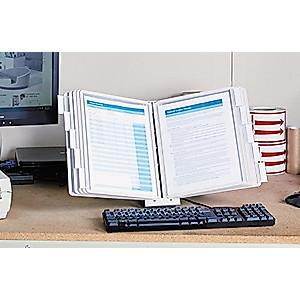 DURABLE Desktop Reference System, 10 Double-Sided Panels, Letter-Size, Gray, SHERPA Design (554210)