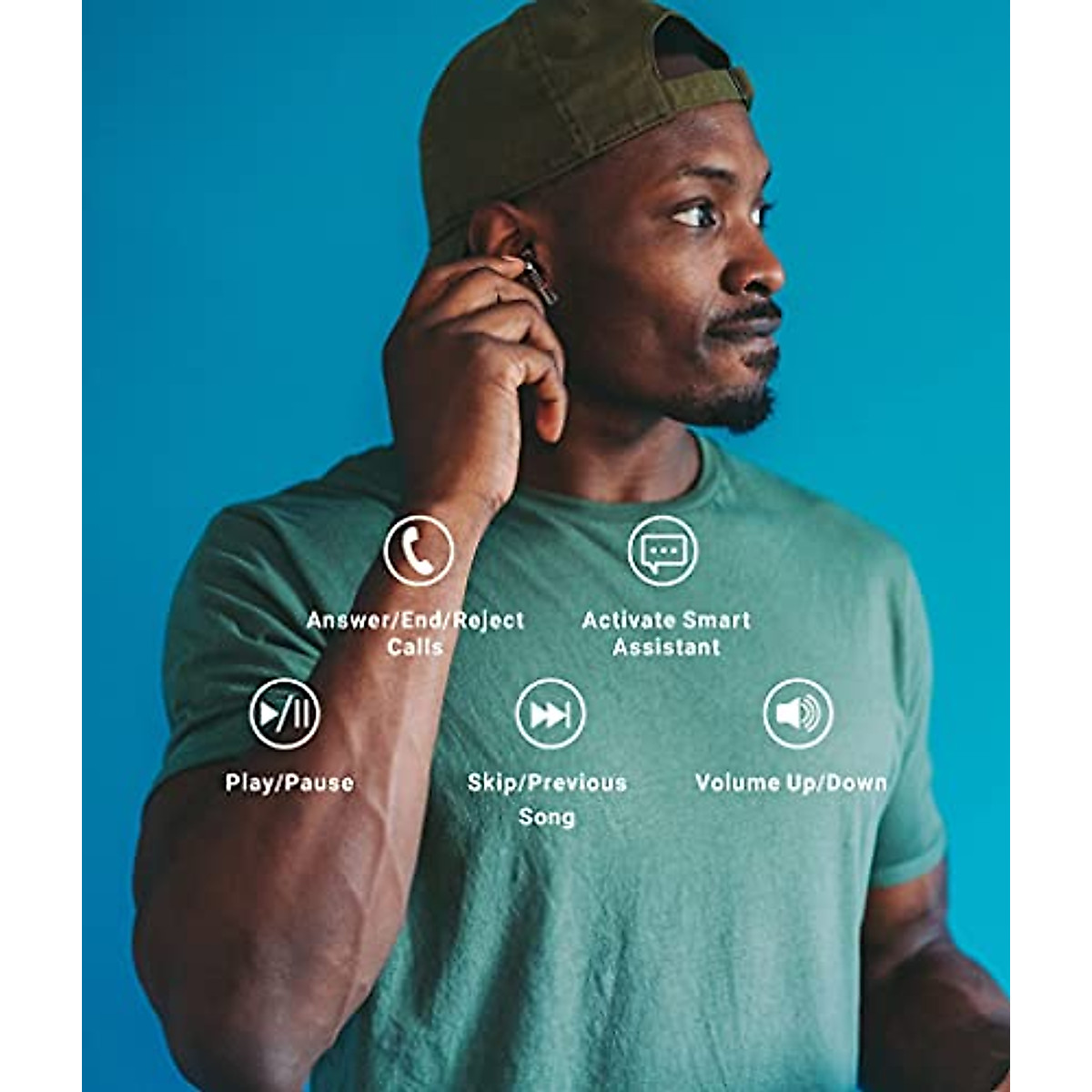 Rosewill RW-T52 Bluetooth True Wireless Earbuds with Built-in Microphone, Fast Charge Case and LED Battery Indicator | 4 Hours of Continuous Playtime Per Charge