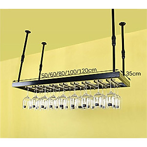 Wine Racks Metal Wine Glass Rack,Glassware Rack Wine Rack,Glassware Wine Rack、Shelf Wine Glass Holder,Wine Glass Rack, Champagne Glass Rack、 (Color : Black, Size : 50 * 35cm)