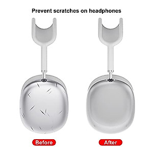 Fottos Case Cover Protective for AirPods Max Headphones, Compatible with Apple AirPods Max, Protective Silicone Sleeve Case for Air Pods Max Headphone（Transparent）