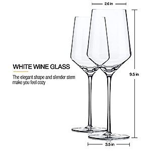 White&Red Wine Glasses Set of 4- Hand Blown Crystal Wine Glass-Thin Rim,Long Stem,Perfect for Red or White,Daily Use,Unique Wedding Anniversary or Birthday Gift