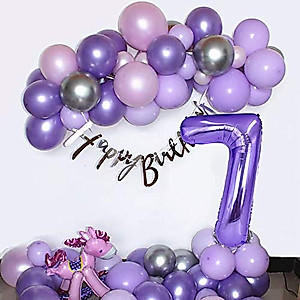 TONIFUL 40 Inch Purple Large Numbers Balloon 0-9(Zero-Nine) Birthday Party Decor,Foil Mylar Big Number Balloon Digital 1 for Birthday Party,Wedding, Bridal Shower Engagement Photo Shoot, Anniversary