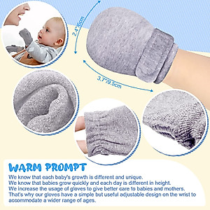 Adjustable Baby Mittens No Scratch Newborn Cotton Breathable Gloves Warm Baby Mitts for Boys Kids (Fresh Colors,6 Pairs)